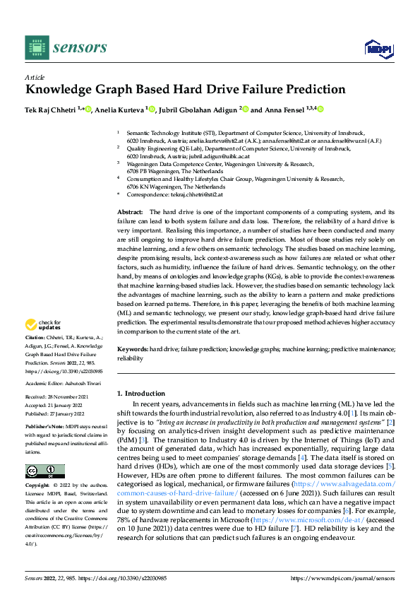 (PDF) Knowledge Graph Based Hard Drive Failure Prediction