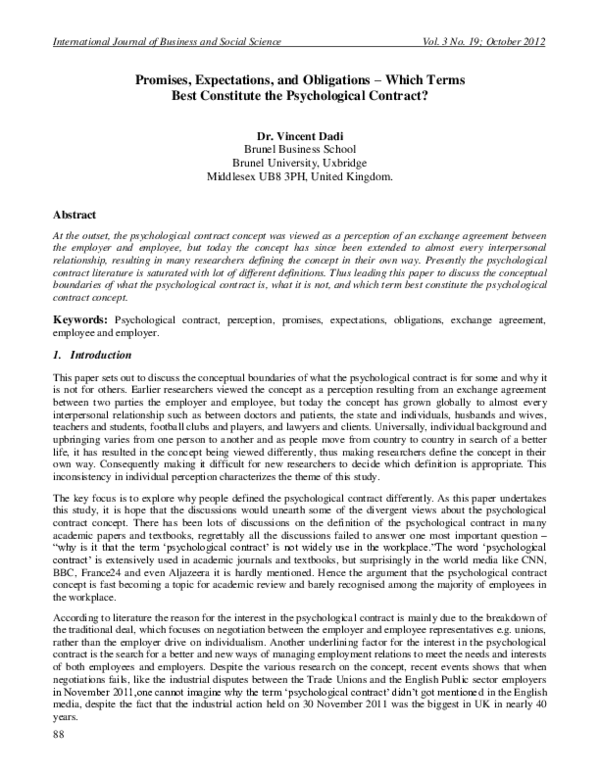 (PDF) Promises, Expectations, and Obligations - Which Terms Best ...