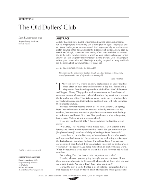 (PDF) The Old Duffers' Club