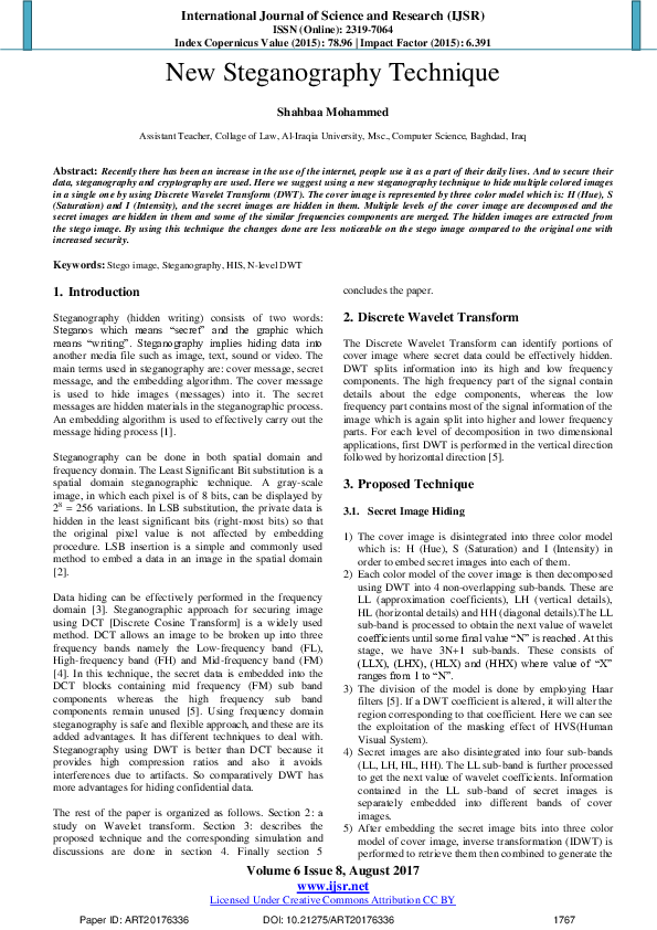 (PDF) New Steganography Technique