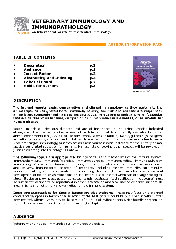 (PDF) Veterinary Immunology and Immunopathology