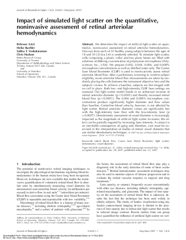 (PDF) Impact of simulated light scatter on the quantitative ...