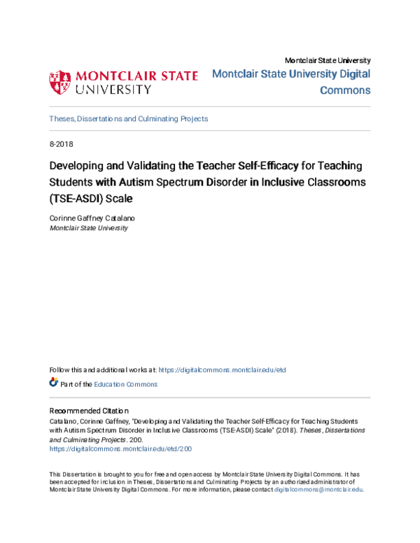 (PDF) Developing and Validating the Teacher Self-Efficacy for Teaching ...