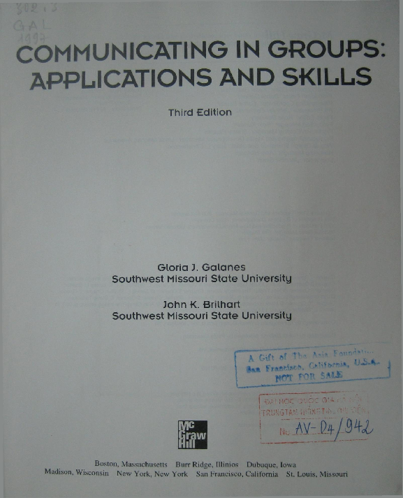 (PDF) Communicating in Groups: Applications and Skills