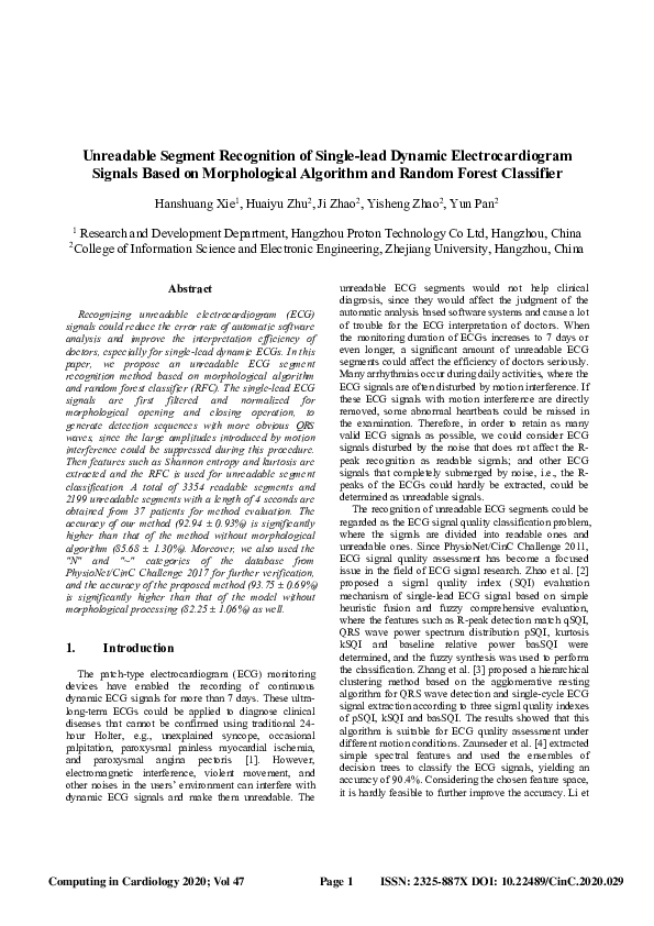 (PDF) Unreadable Segment Recognition of Single-lead Dynamic ...