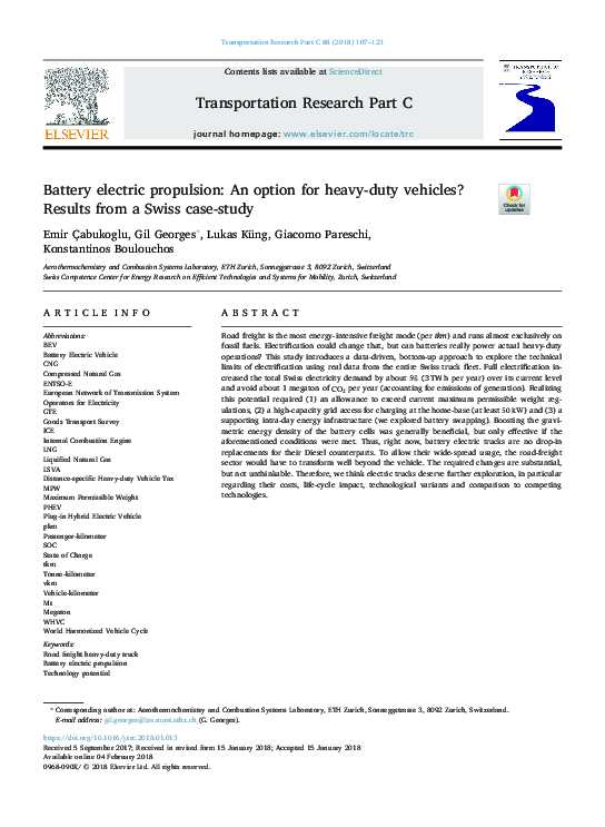 (PDF) Battery electric propulsion: An option for heavy-duty vehicles ...