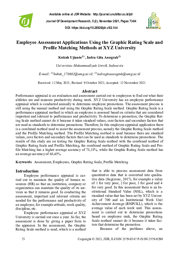 (PDF) Employee Assessment Applications Using the Graphic Rating Scale ...
