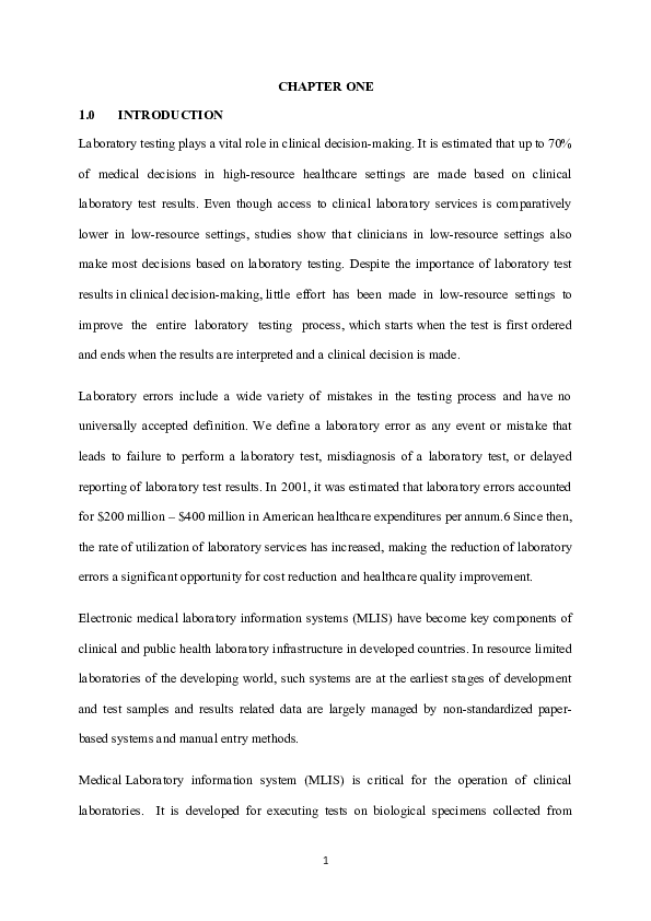 Doc Design And Implementation Of Medical Laboratory System