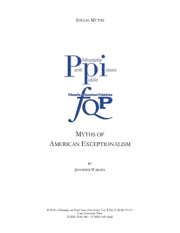 (PDF) Myths of American Exceptionalism