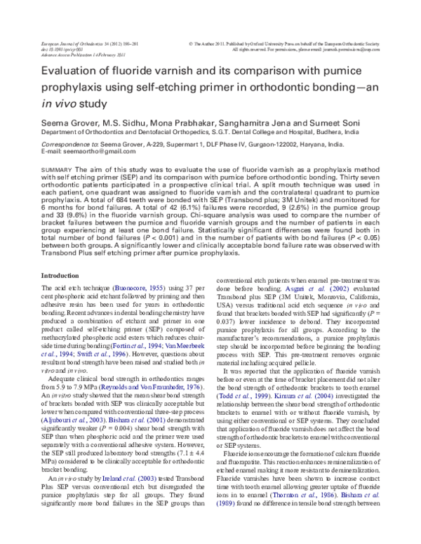 (PDF) Evaluation of fluoride varnish and its comparison with pumice ...