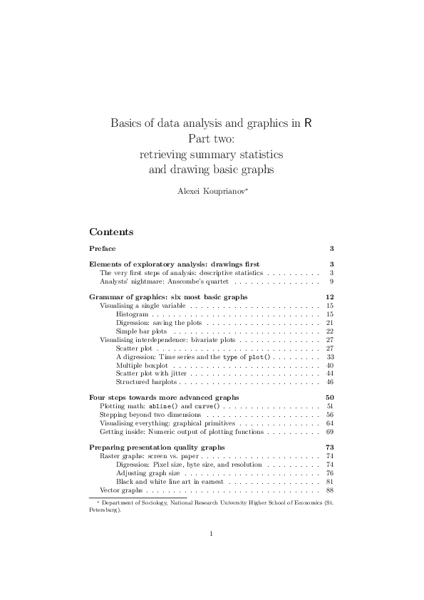 (PDF) Basics of data analysis and graphics in R. Part two: Retrieving ...