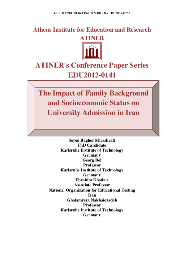 (PDF) The Impact of Family Background and Socioeconomic Status on ...