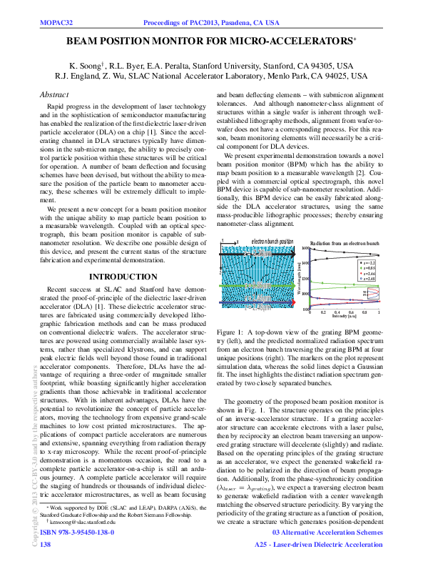 (PDF) Beam Position Monitor for Micro-Accelerators