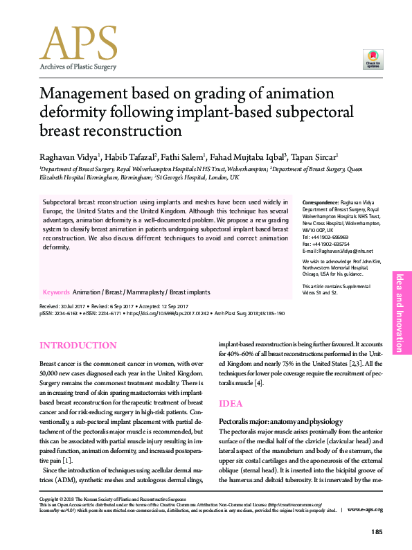 (PDF) Management based on grading of animation deformity following ...