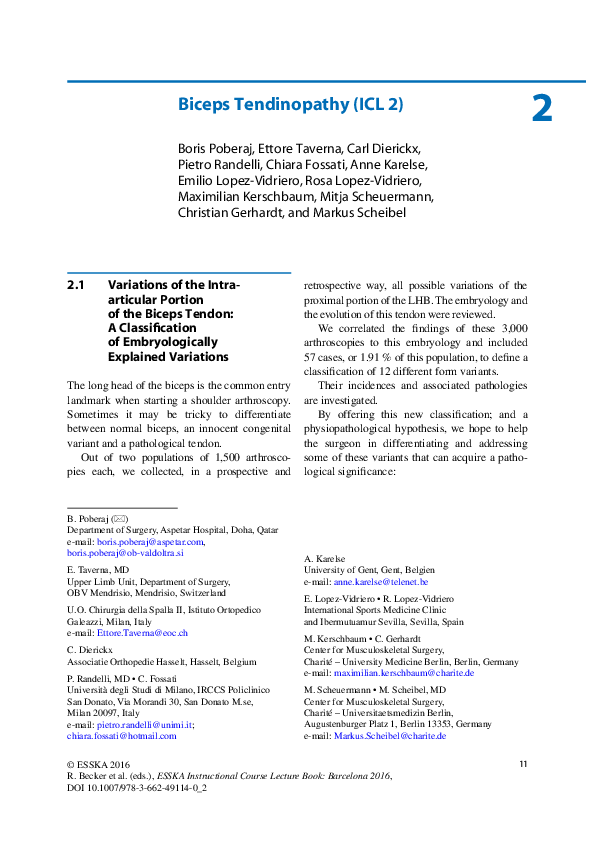 (PDF) Biceps Tendinopathy (ICL 2) | Boris Poberaj - Academia.edu