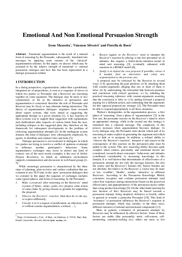 (PDF) Emotional And Non Emotional Persuasion Strength
