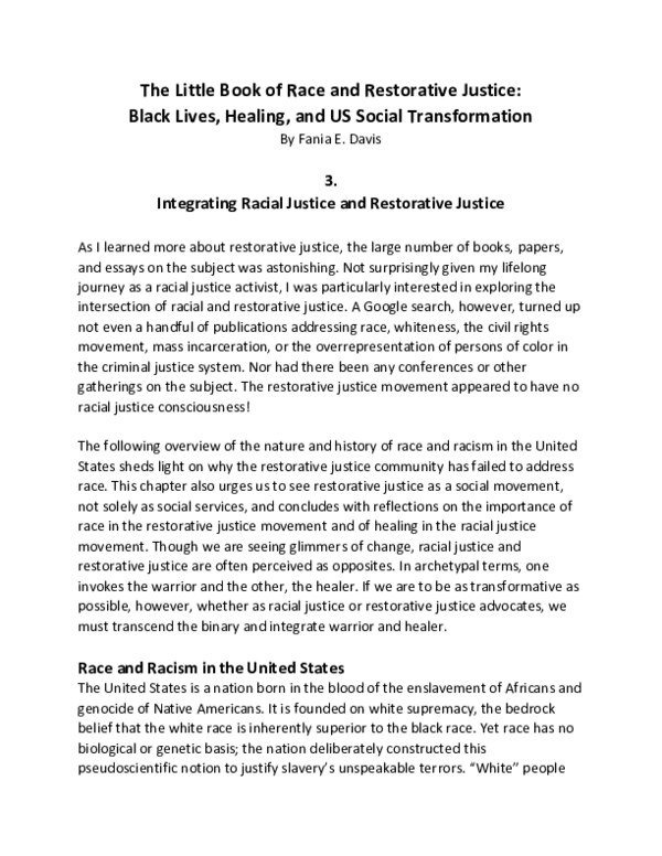 (PDF) The Little Book of Race and Restorative Justice: Black Lives ...