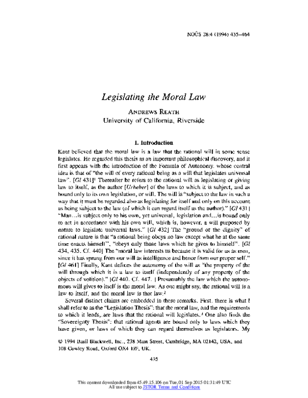 (PDF) Legislating the Moral Law