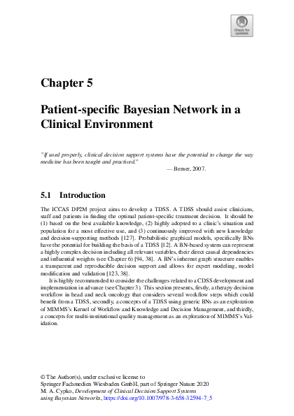 (PDF) Patient-specific Bayesian Network in a Clinical Environment