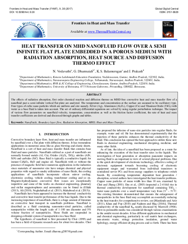 (PDF) Heat Transfer on MHD Nanofluid Flow Over a Semi Infinite Flat ...