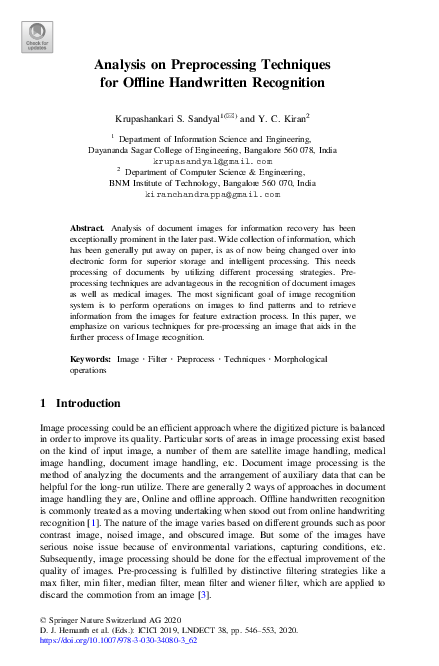 (PDF) Analysis on Preprocessing Techniques for Offline Handwritten Recognition