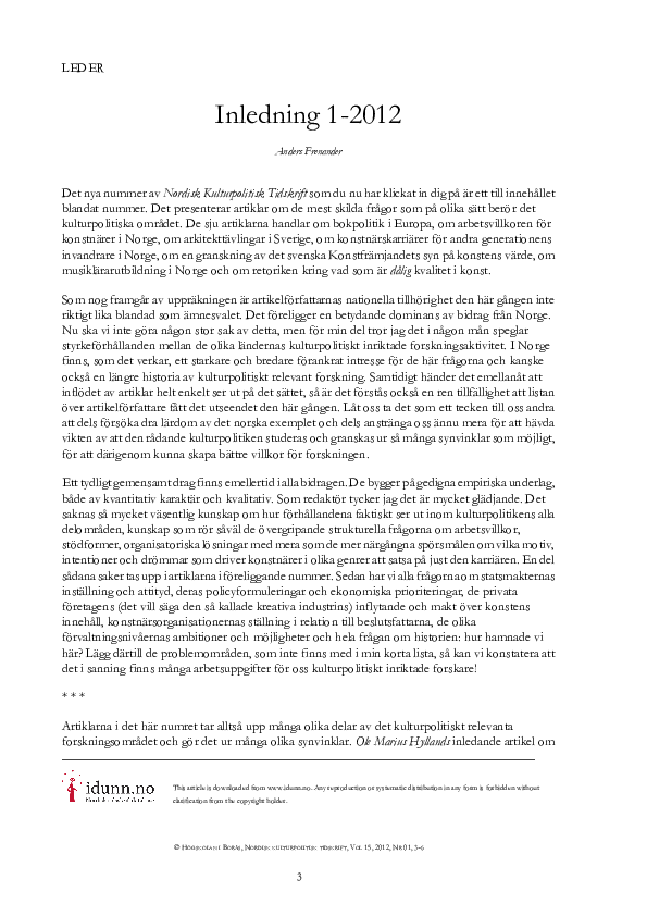 (PDF) Inledning 1-2012