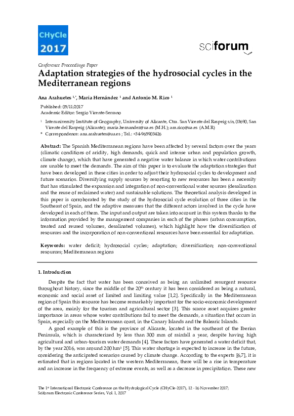 (PDF) Adaptation strategies of the hydrosocial cycles in the ...