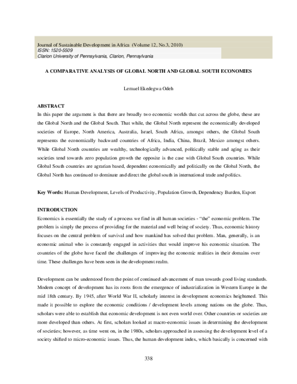 (PDF) A comparative analysis of Global North and Global South economies