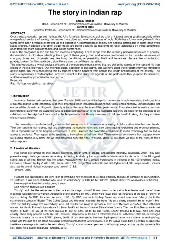 (PDF) The story in Indian rap