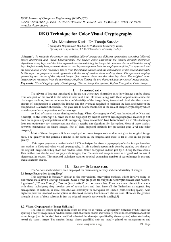 (PDF) RKO Technique for Color Visual Cryptography
