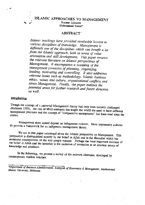 (PDF) ISLAMIC APPROACHES TO MGT