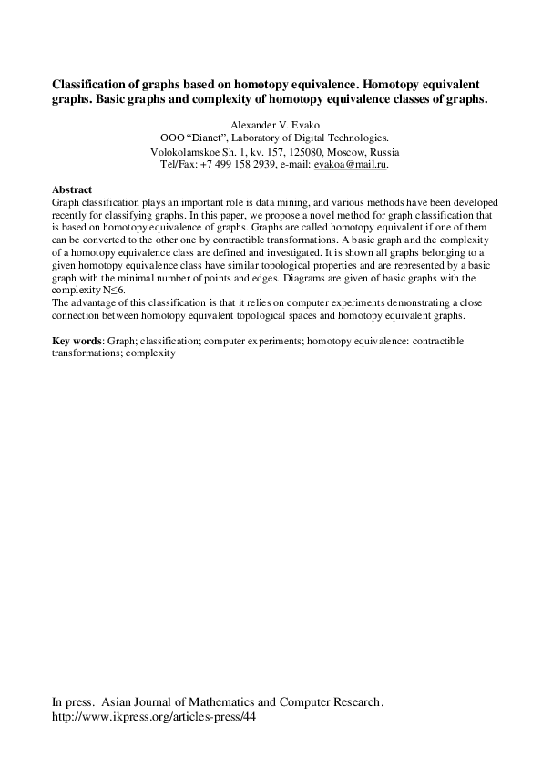 (PDF) Classification of graphs based on homotopy equivalence. Homotopy ...
