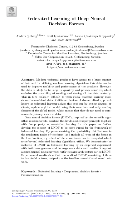 (PDF) Federated Learning of Deep Neural Decision Forests