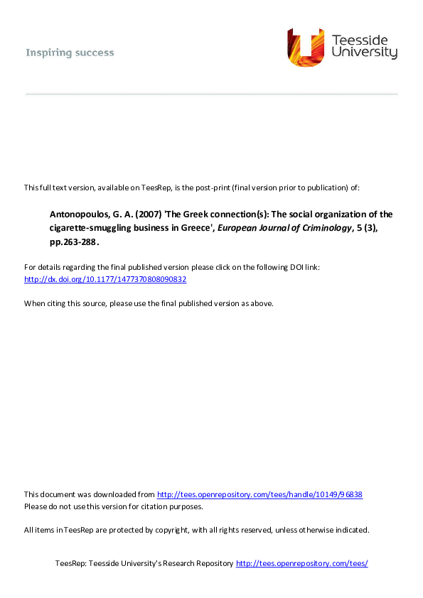 (PDF) The Greek Connection (s)