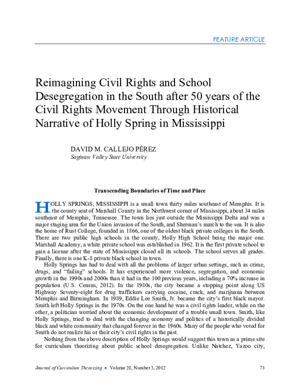 (PDF) Reimagining Civil Rights and School Desegregation in the South ...