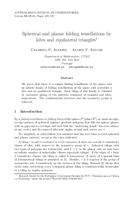 (PDF) Spherical and planar folding tessellations by kites and ...