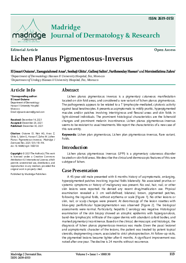(PDF) Lichen Planus Pigmentosus-Inversus