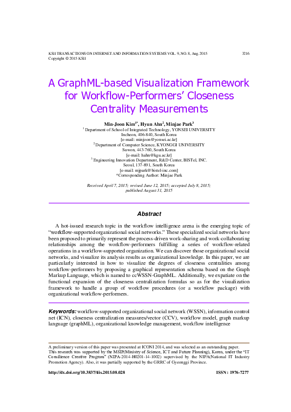 (PDF) A GraphML-based Visualization Framework for Workflow-Performers’ Closeness Centrality ...