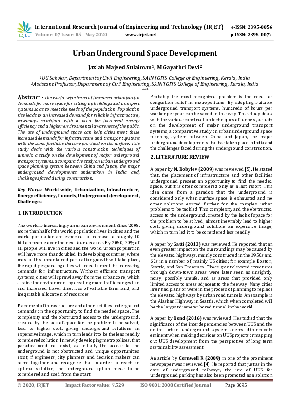 (PDF) Urban Underground Space Development