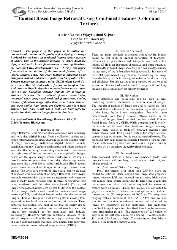 (PDF) Content Based Image Retrieval Using Combined Features (Color and ...