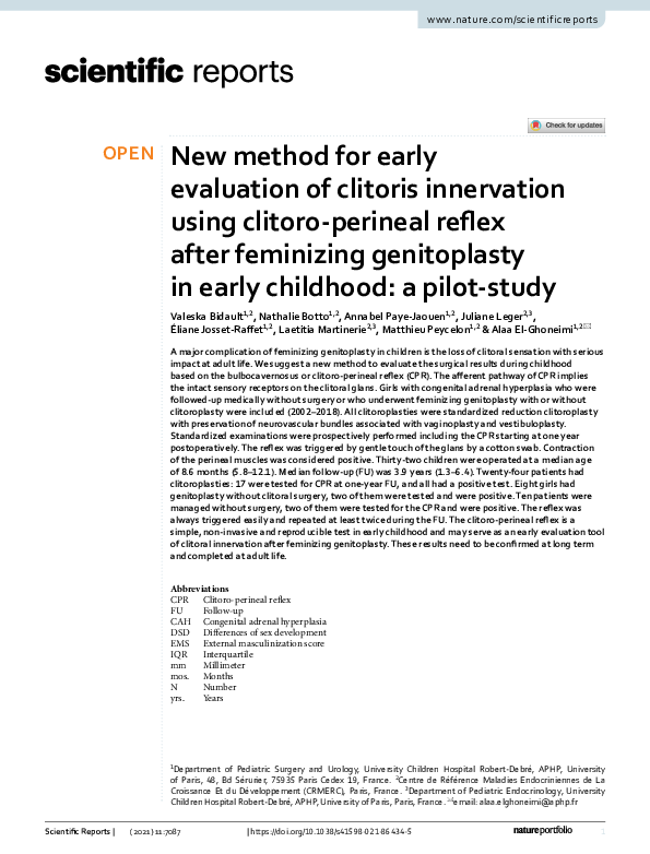 (PDF) New method for early evaluation of clitoris innervation using ...