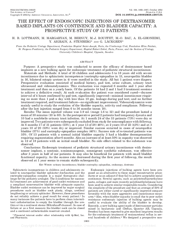 (PDF) The Effect of Endoscopic Injections of Dextranomer Based Implants ...