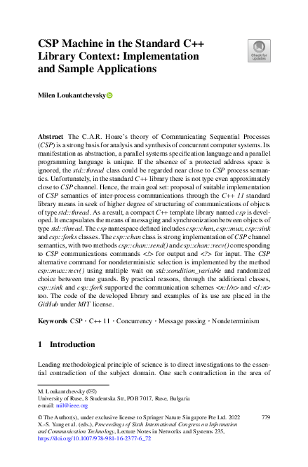 (PDF) CSP Machine in the Standard C++ Library Context: Implementation ...