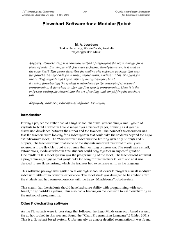 (PDF) Flowchart software for a modular robot