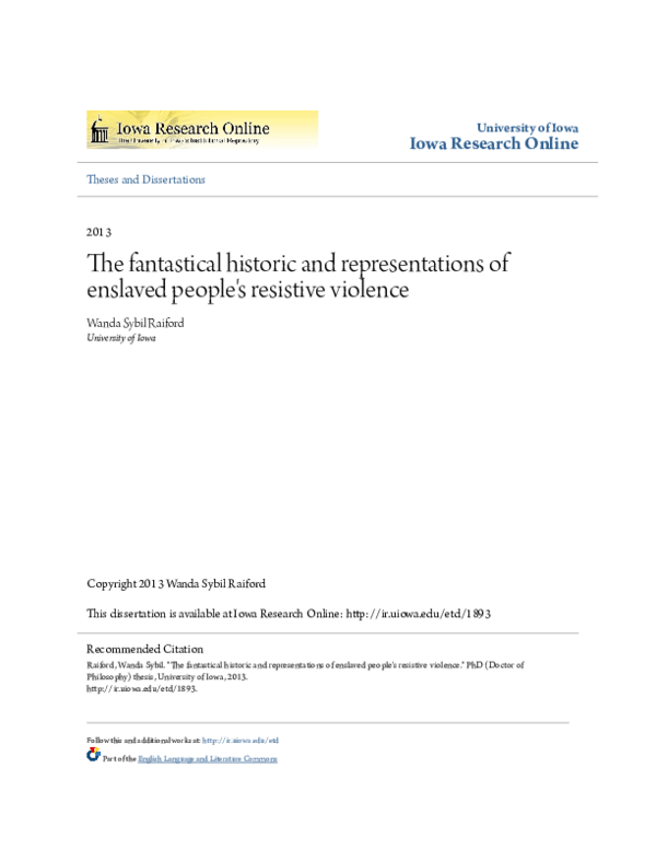 (PDF) The fantastical historic and representations of enslaved people ...