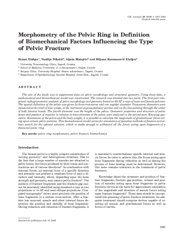 (PDF) Morphometry of the pelvic ring in definition of biomechanical ...