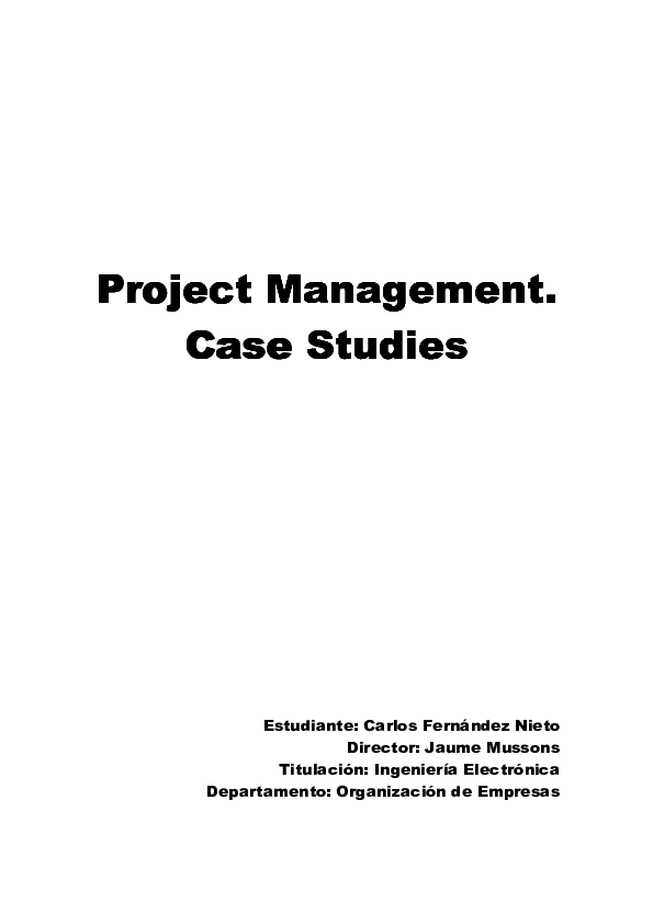 (PDF) Project management case studies