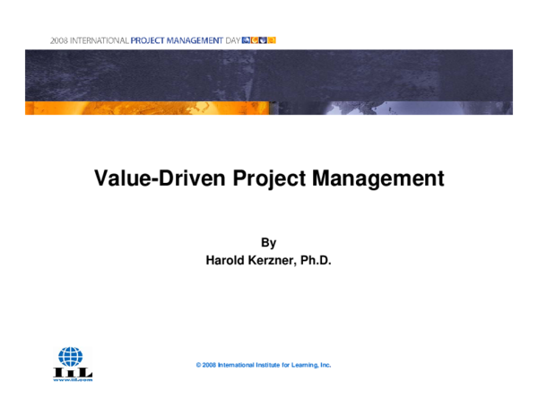Pdf Value Driven Project Management