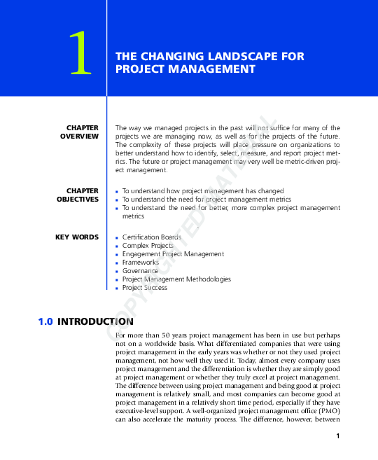 (PDF) The Changing Landscape for Project Management