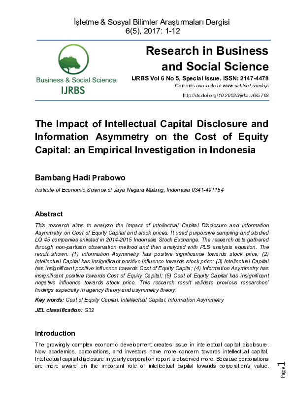(PDF) The Impact of Intellectual Capital Disclosure and Information ...